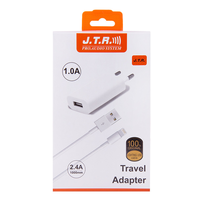 شارژر دیواری JTR مدل LT به همراه کابل تبدیل لایتنینگ - متین جانبی