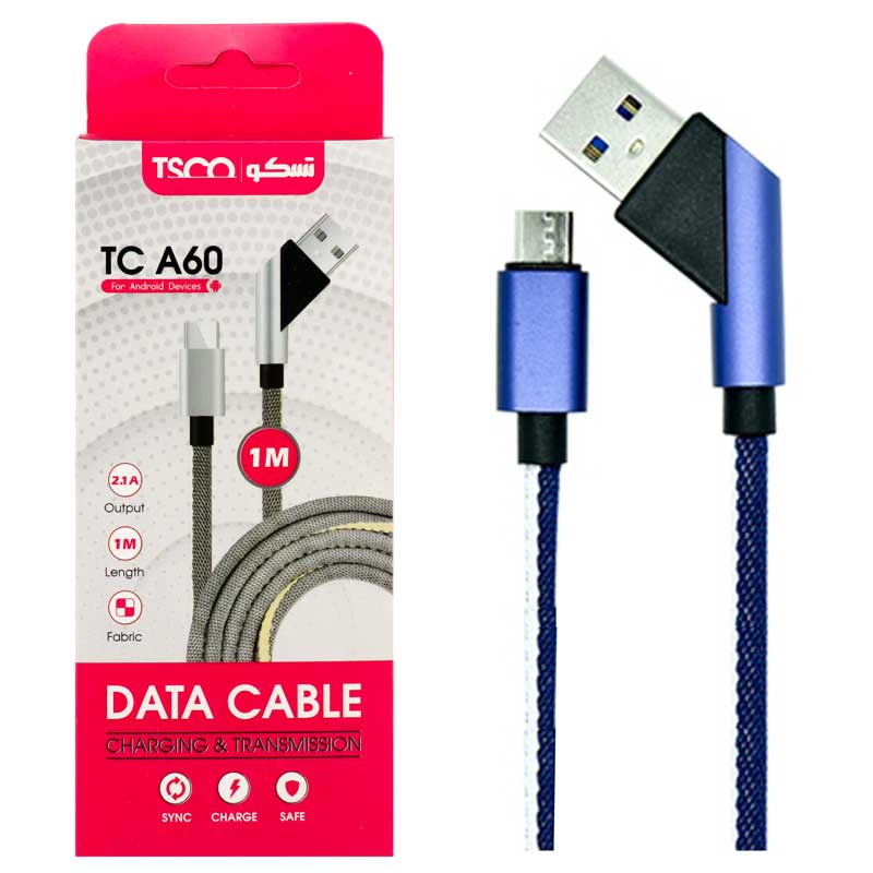 کابل میکرو یو اس بی TSCO TC A60 1m روکش دار - متین جانبی