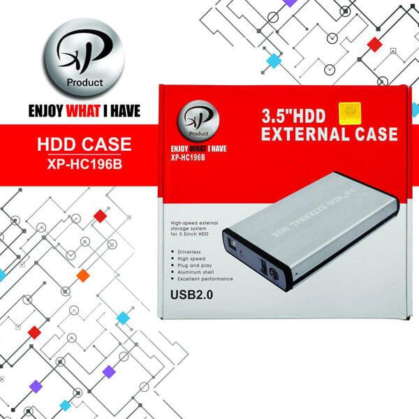 باکس تبدیل SATA به USB 2.0 هارددیسک 3.5 اینچ XP مدل XP-HC196B - متین جانبی