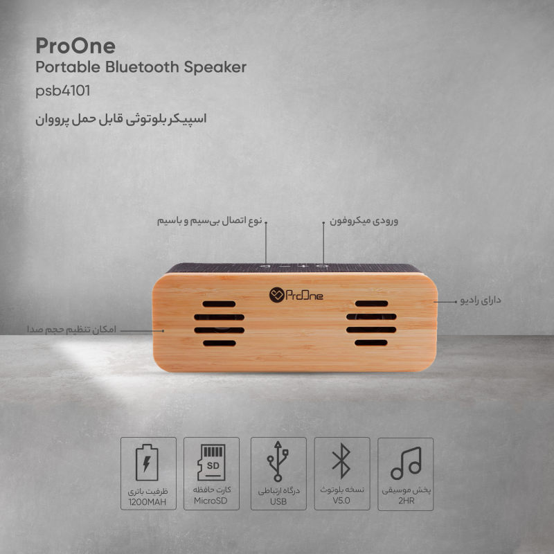 اسپیکر بلوتوثی قابل حمل پرووان مدل sk10–psb4101 - متین جانبی