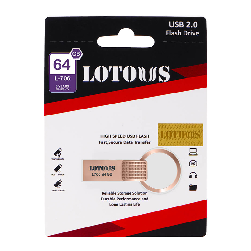 فلش مموری لوتوس ظرفیت 64GB مدل L706 - متین جانبی