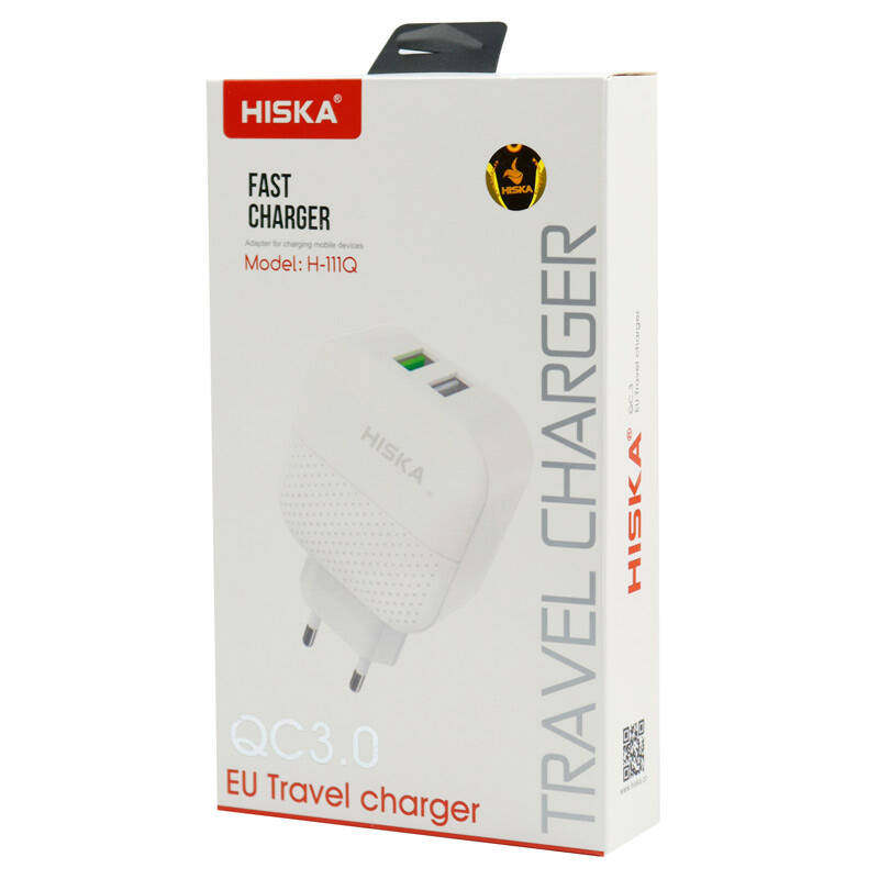 شارژر دیواری فست شارژ هیسکا مدل H-111Q + کابل تبدیل USB-C - متین جانبی