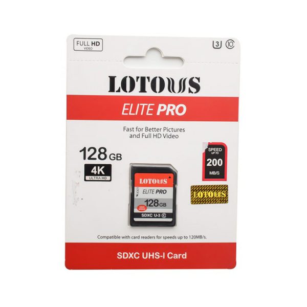 رم دوربین 128GB لوتوس LOTOUS مدل SD Elite Pro - متین جانبی